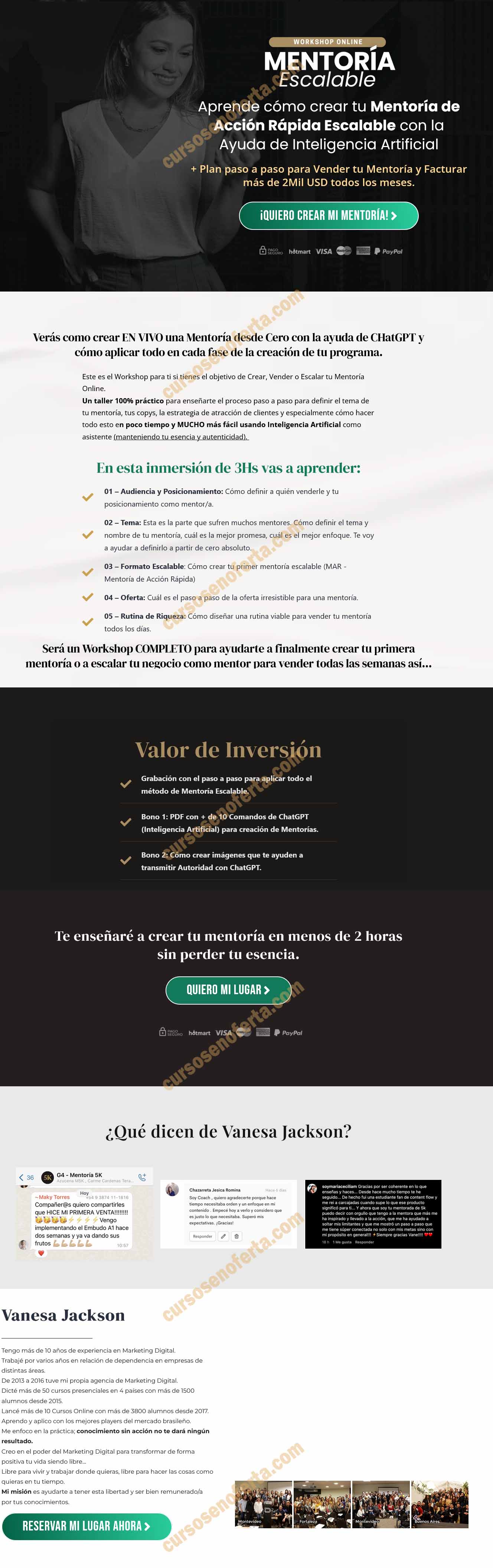 WorkShop Mentoría Escalable - Vanesa Jackson - cursosenoferta.com